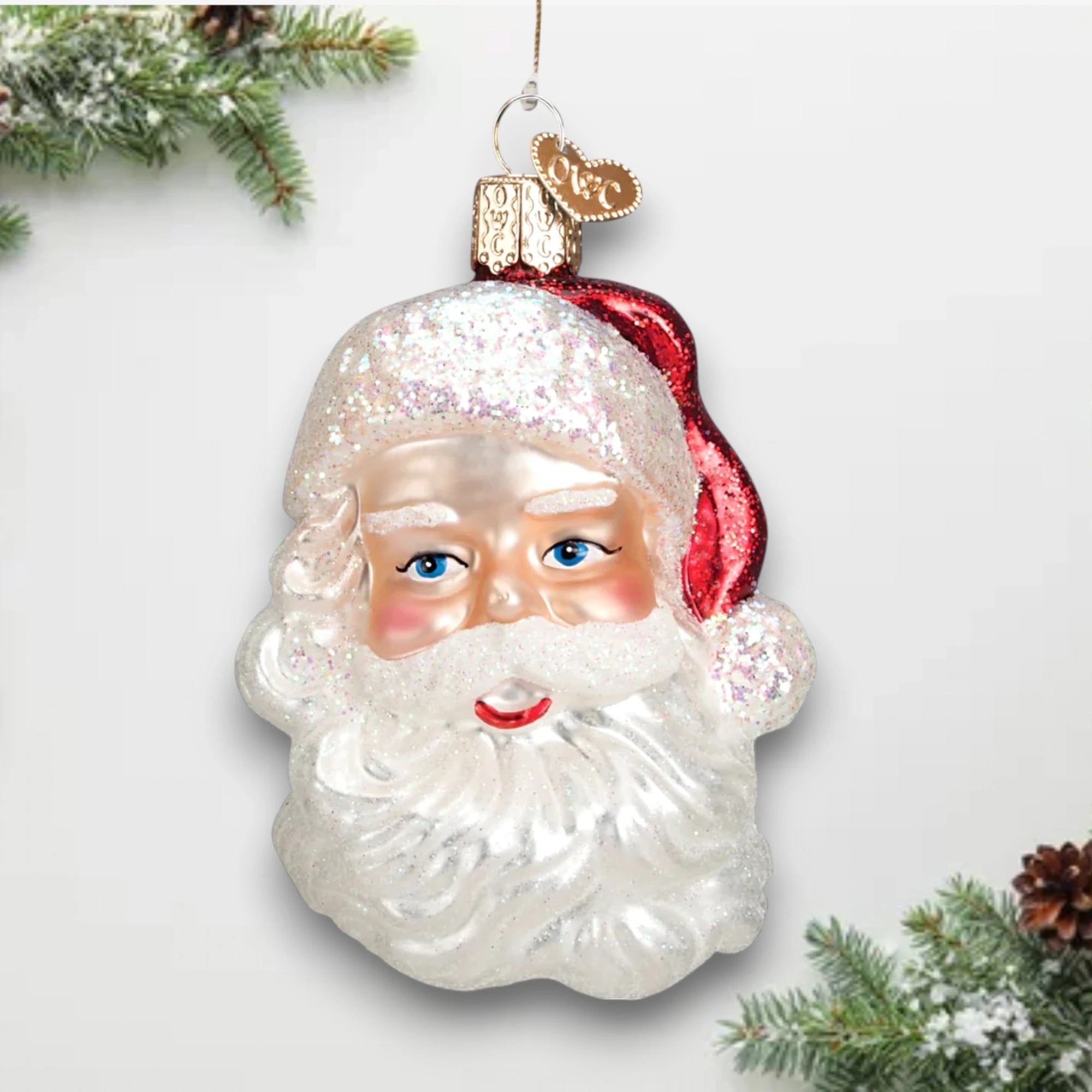 Mid-century Santa Head Christmas Ornament | Vintage Holiday Keepsake ...